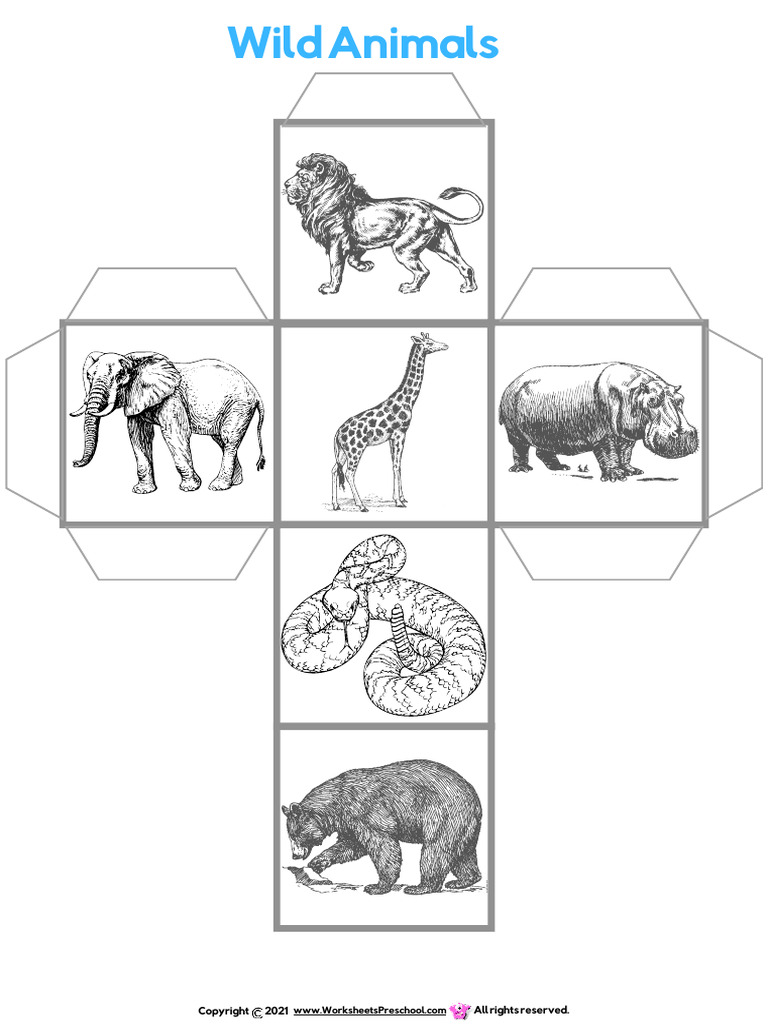 Wild Animals Preschool Cube | PDF
