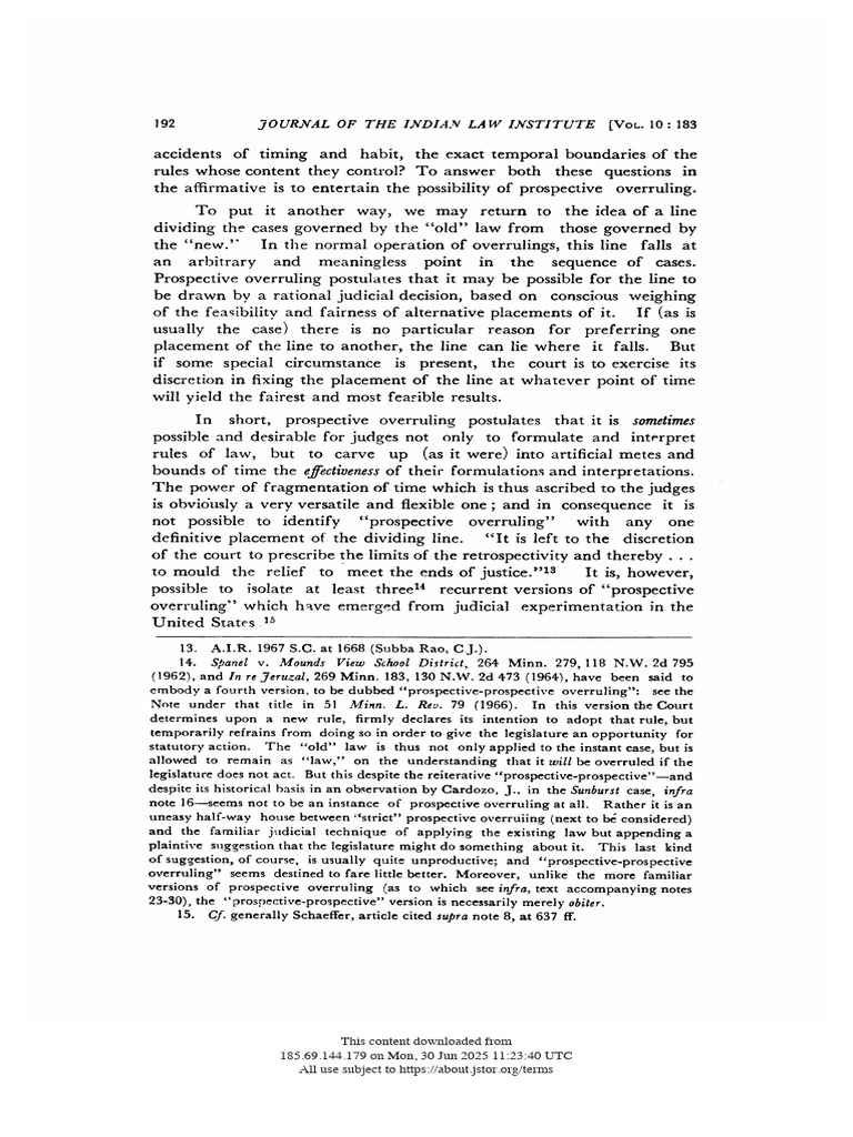 Understanding Prospective Overruling | PDF | Miranda V. Arizona ...
