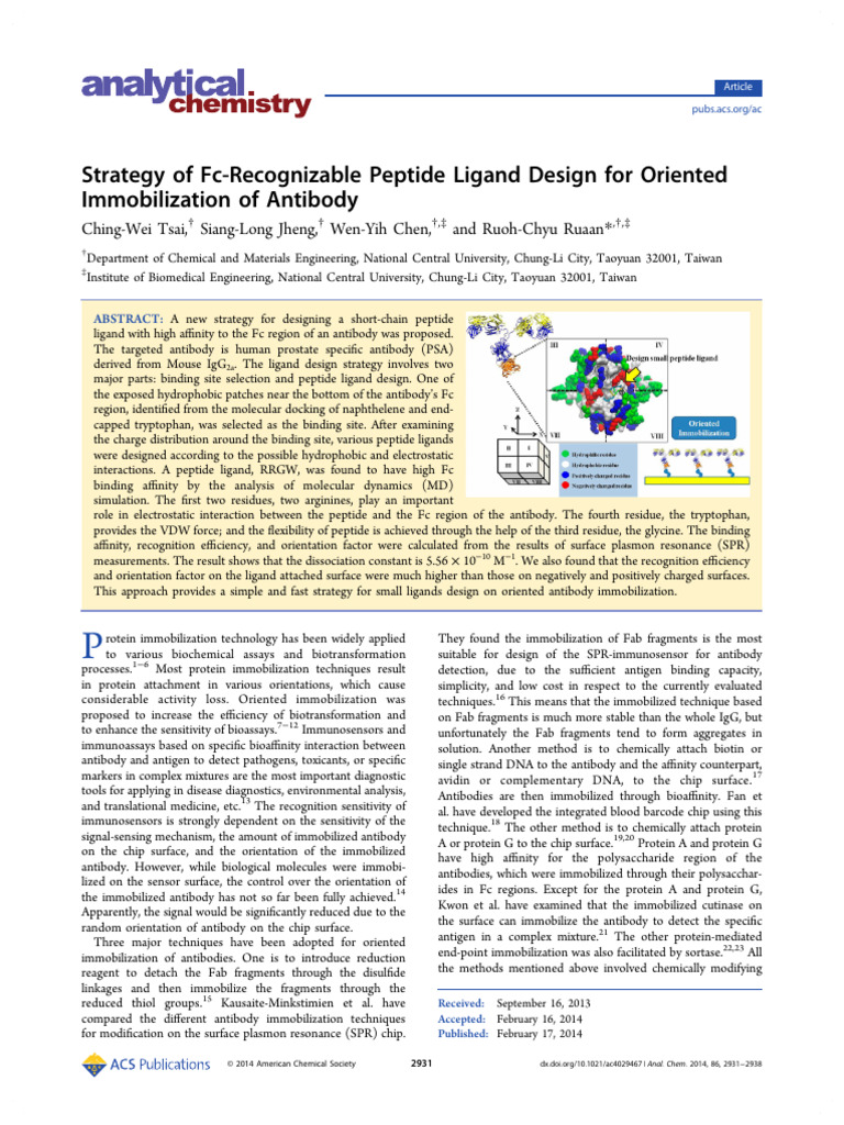 2014 - Strategy of Fc-Recognizable Peptide Ligand Design For Oriented ...