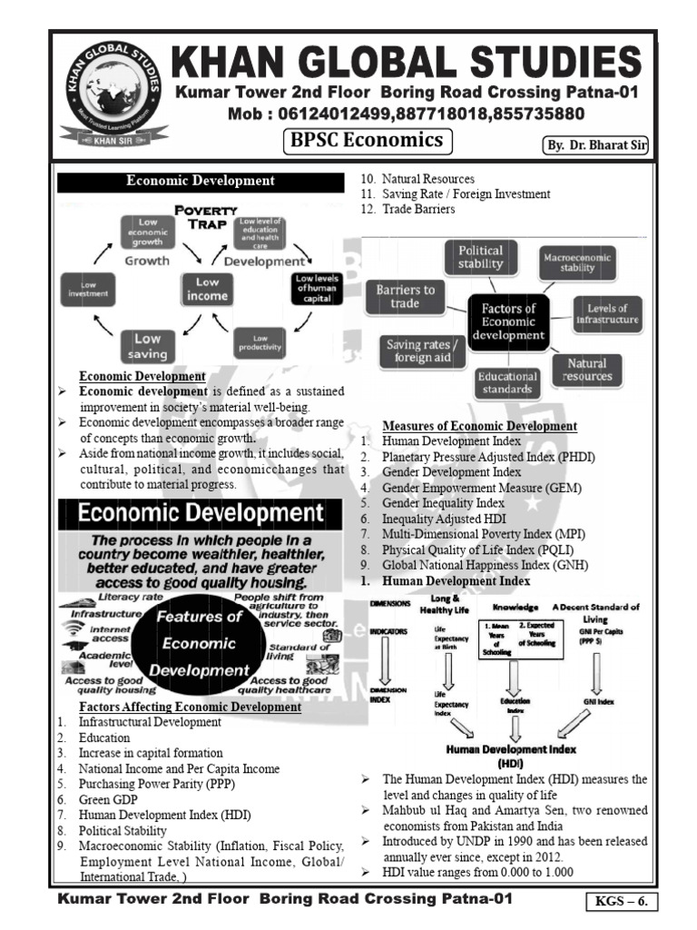 BPSC Economics: Economic Development | PDF | Human Development Index ...
