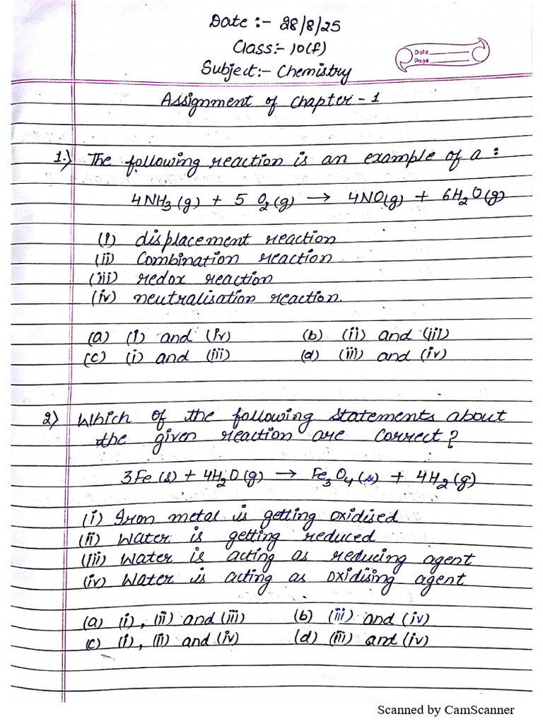 Class 10 (F) Chemistry | PDF