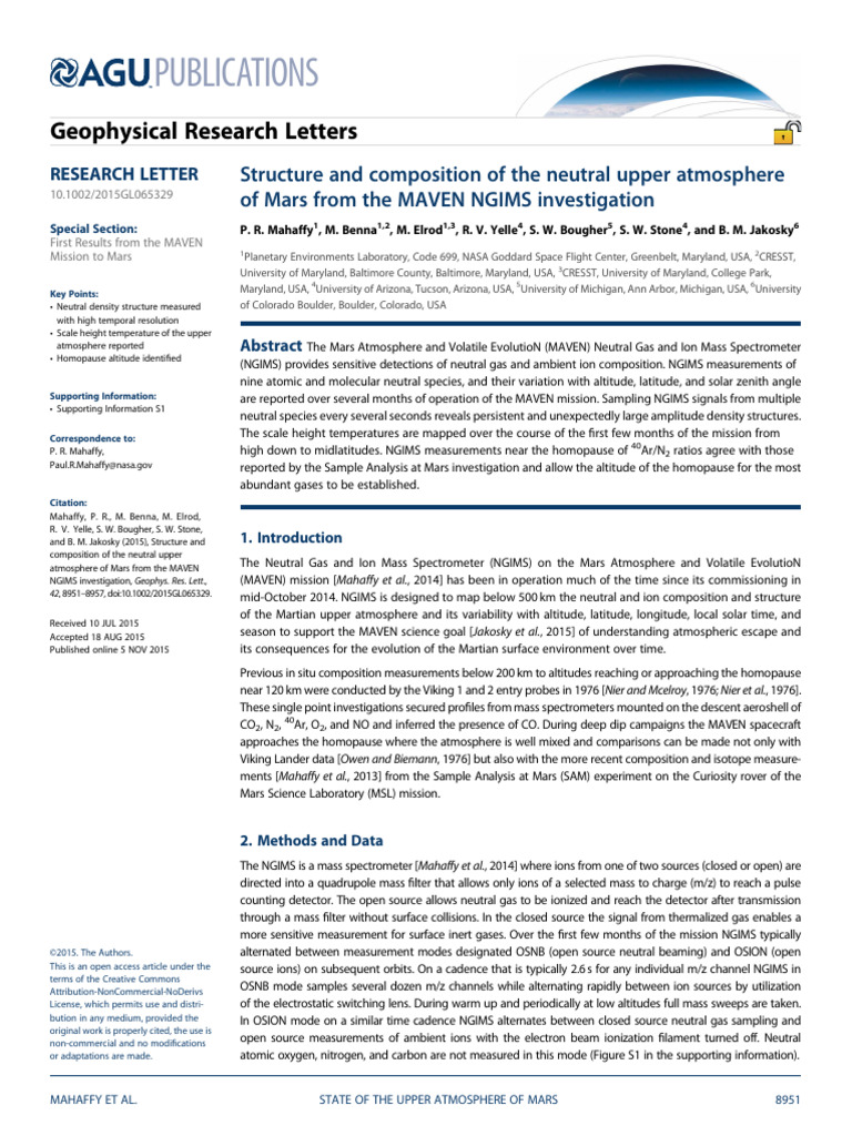 Geophysical Research Letters - 2015 - Mahaffy - Structure and ...