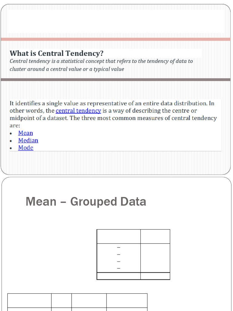 2.3 Measure of Central Tendency and Dispersion | PDF | Median | Mode ...