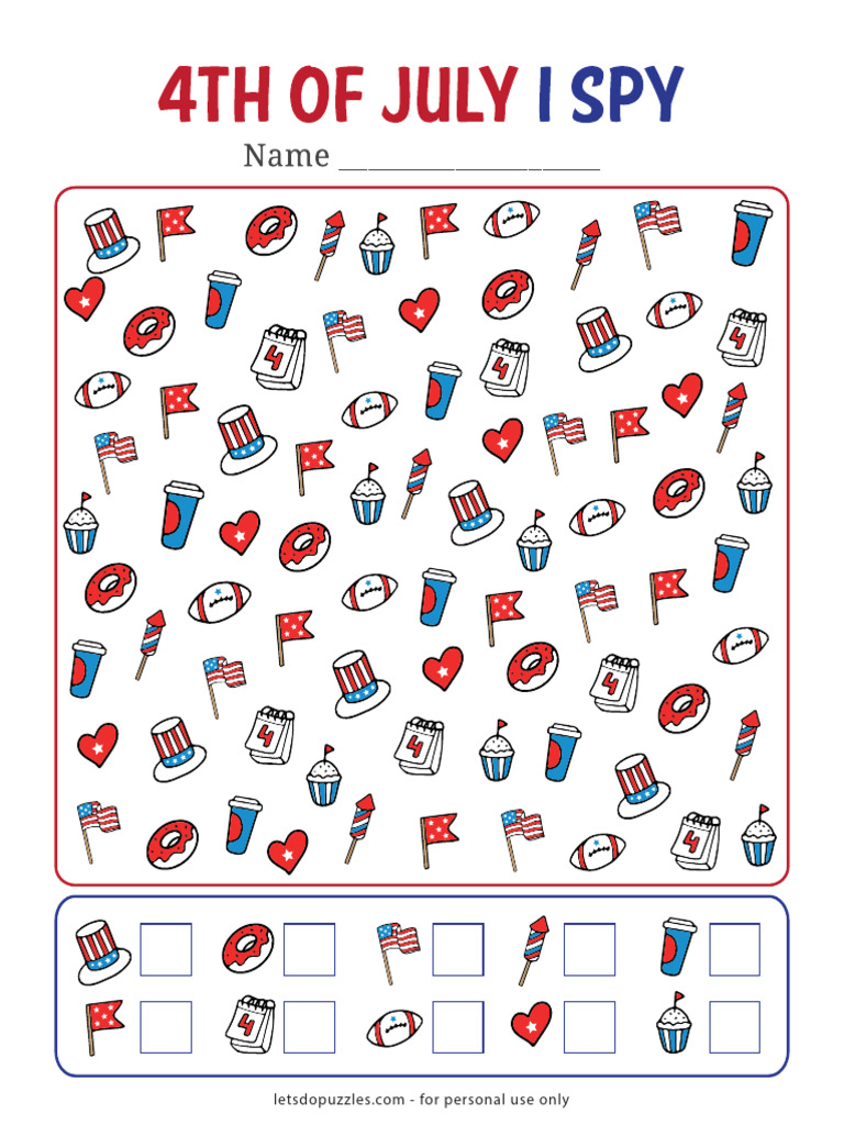 4th July I Spy Game | PDF