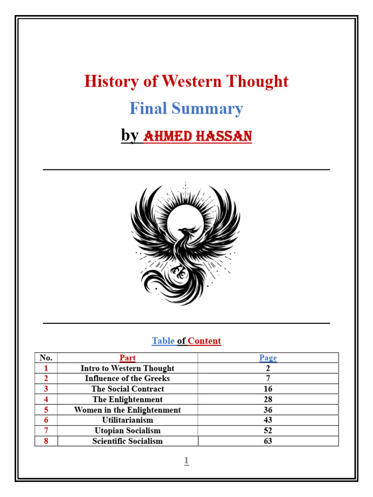 Western Thought Final Summary by Ahmed Hassan | PDF | Utilitarianism ...