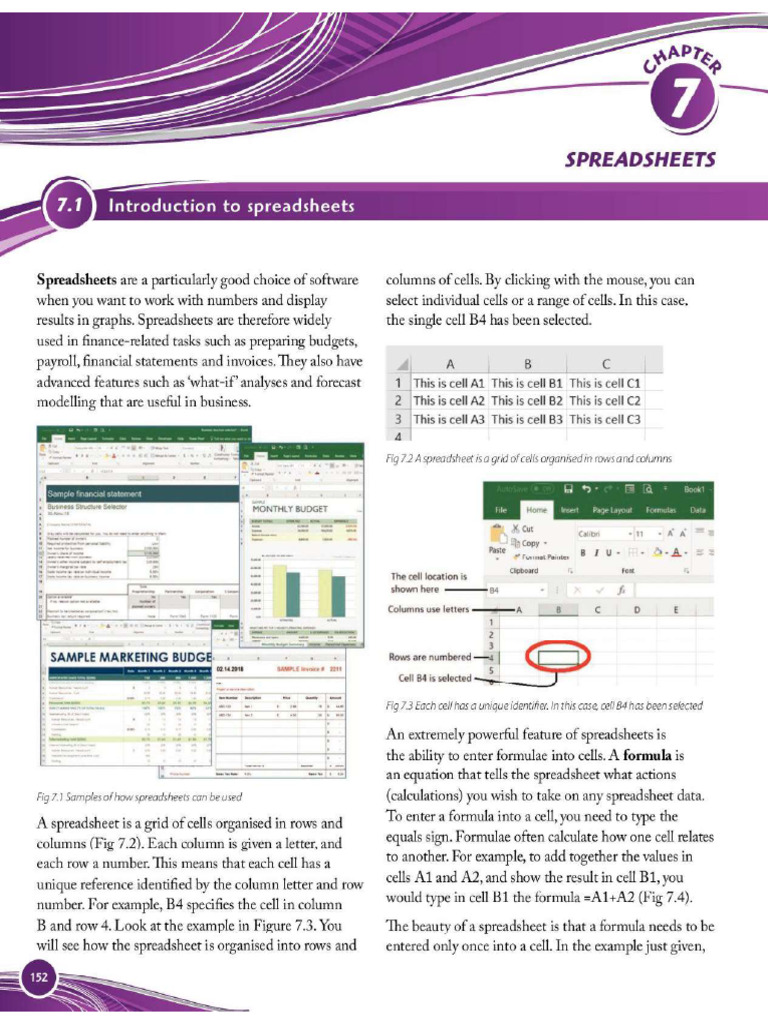 7.1 Introduction To Spreadsheet | PDF