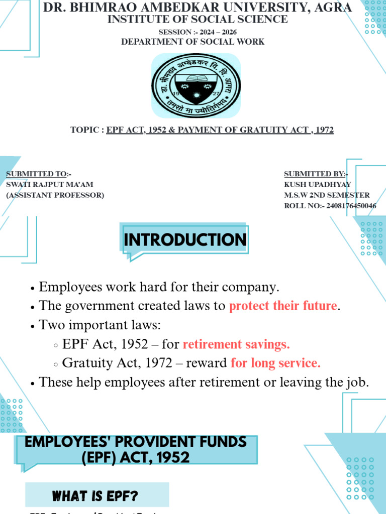 Epf Act & Gratuity Act | PDF | Business | Labor