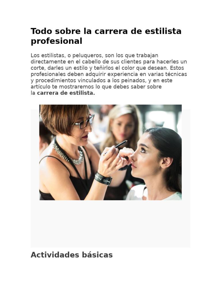 Carrera de Estilista Profesional | PDF | Pelo | Agua