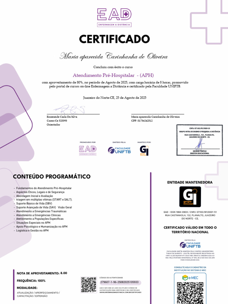 Novos Certificados | PDF