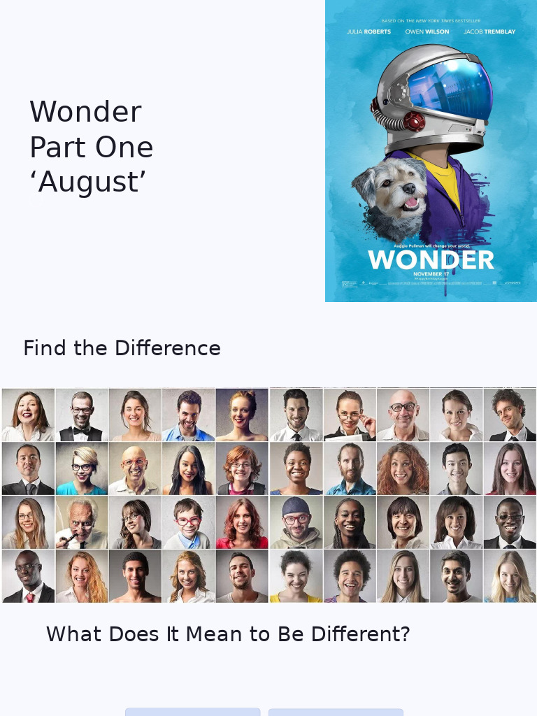 Wonder Part One Summary | PDF | Psychology
