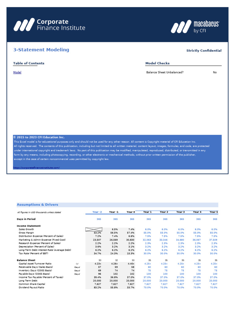 3-Statement Financial Modeling Guide | PDF | Equity (Finance ...
