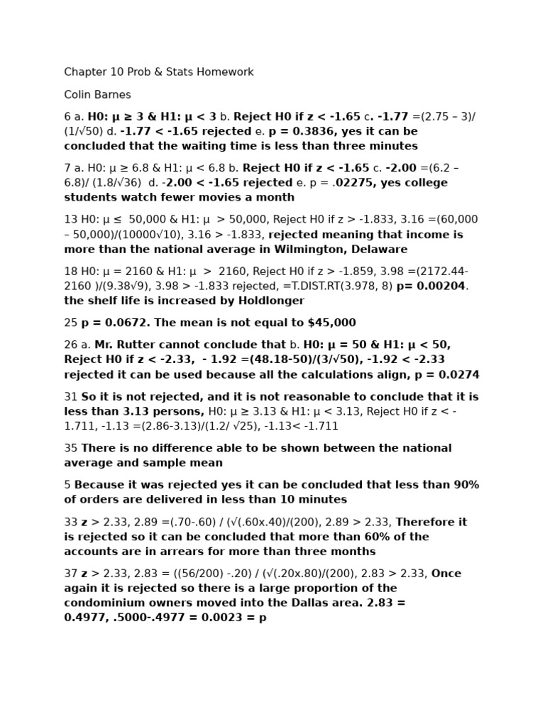 Chapter 10 Prob | PDF