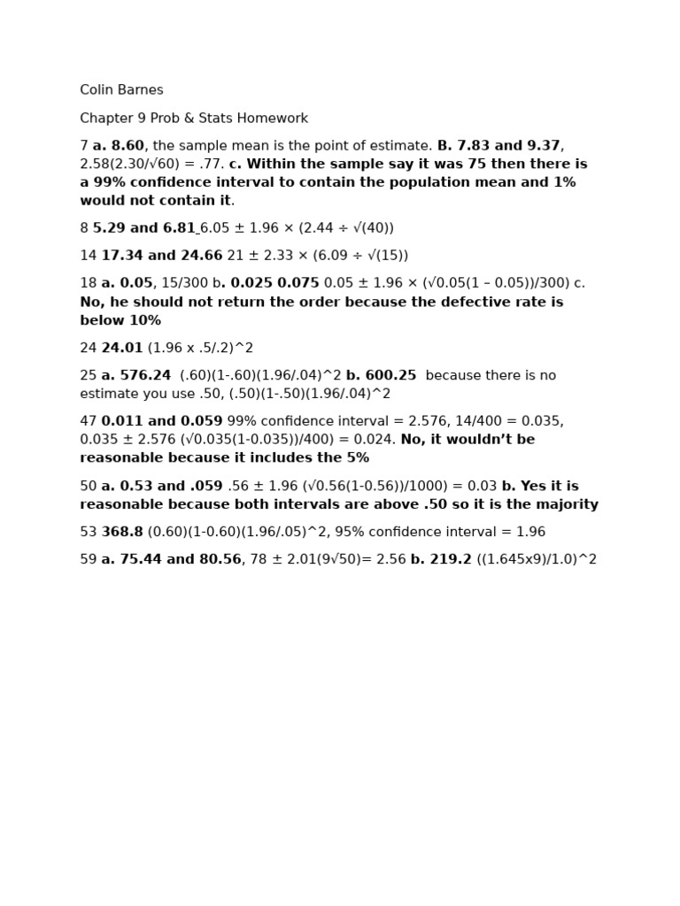 Chapter 9 Prob | PDF