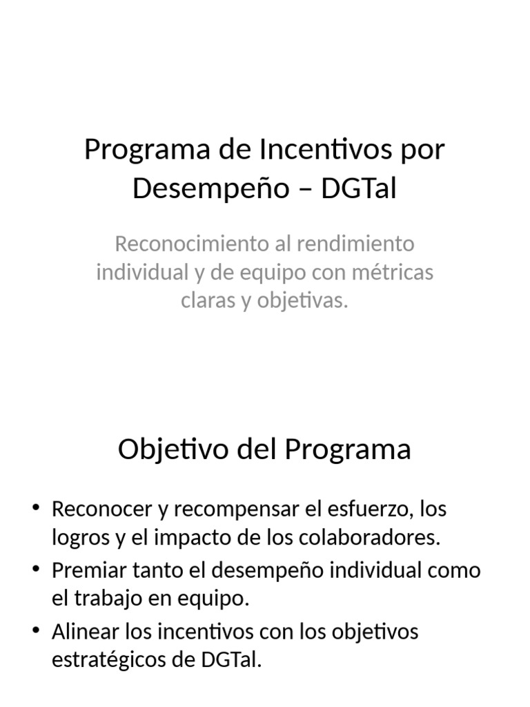 Programa Incentivos DGTal | PDF