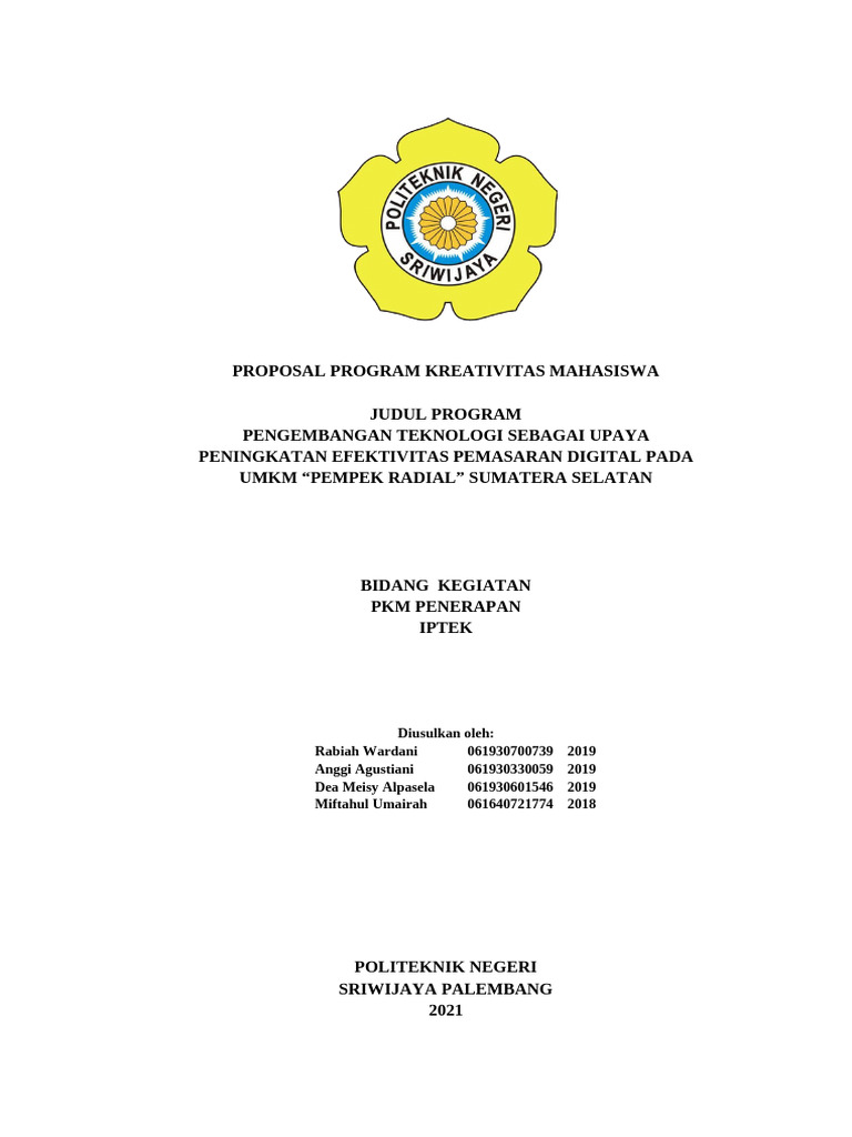 Proposal Pkm-Pi - Maygi | PDF