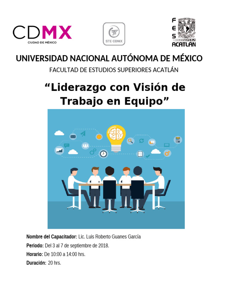 2018 Liderazgo Con Vision de Trabajo en Equipo | PDF | Comportamiento ...