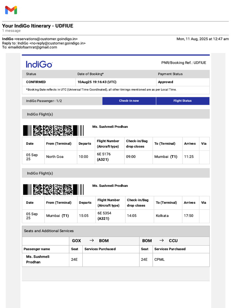 IndiGo Flight Status: 6E 5176 Confirmation | PDF | Civil Aviation ...