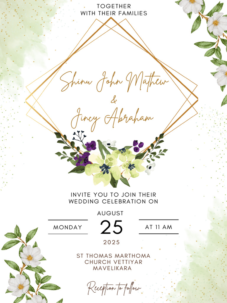 Shinu John Mathew & Jincy Abraham Wedding | PDF