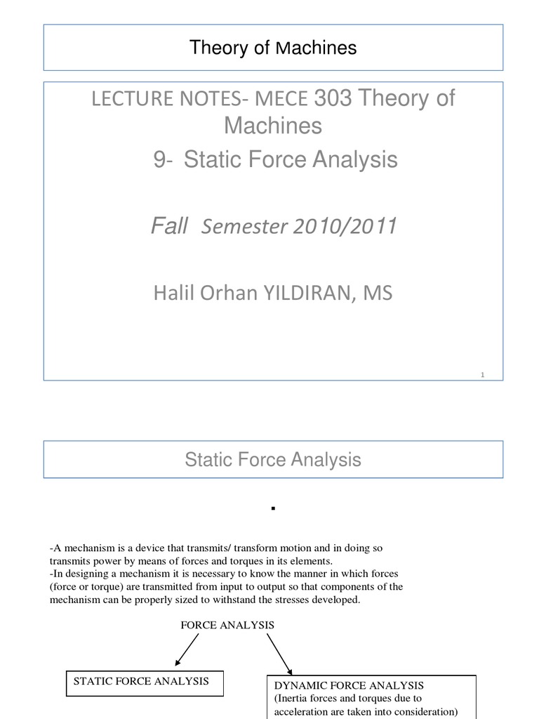 Static Force Analysis | PDF | Friction | Force