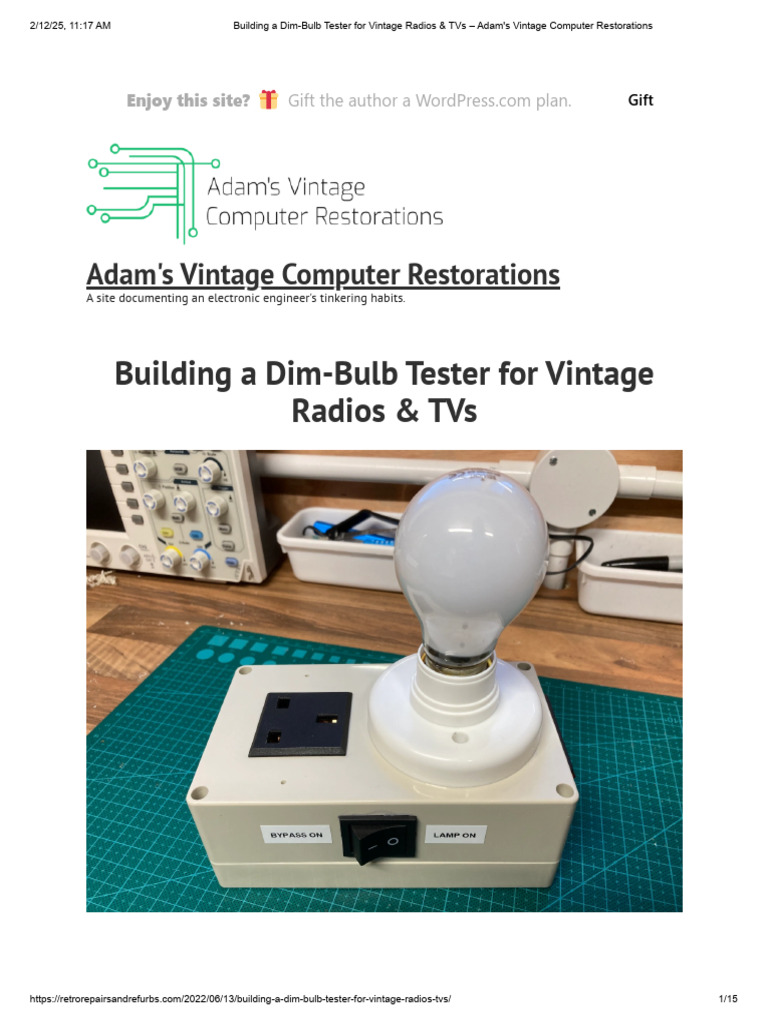 Dim Bulb Tester for Vintage Electronics | PDF | Vacuum Tube | Mains ...