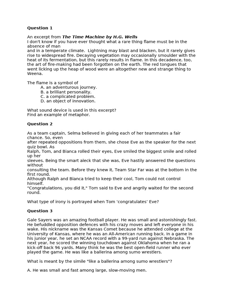 Literature Techniques Exercises | PDF | To Kill A Mockingbird