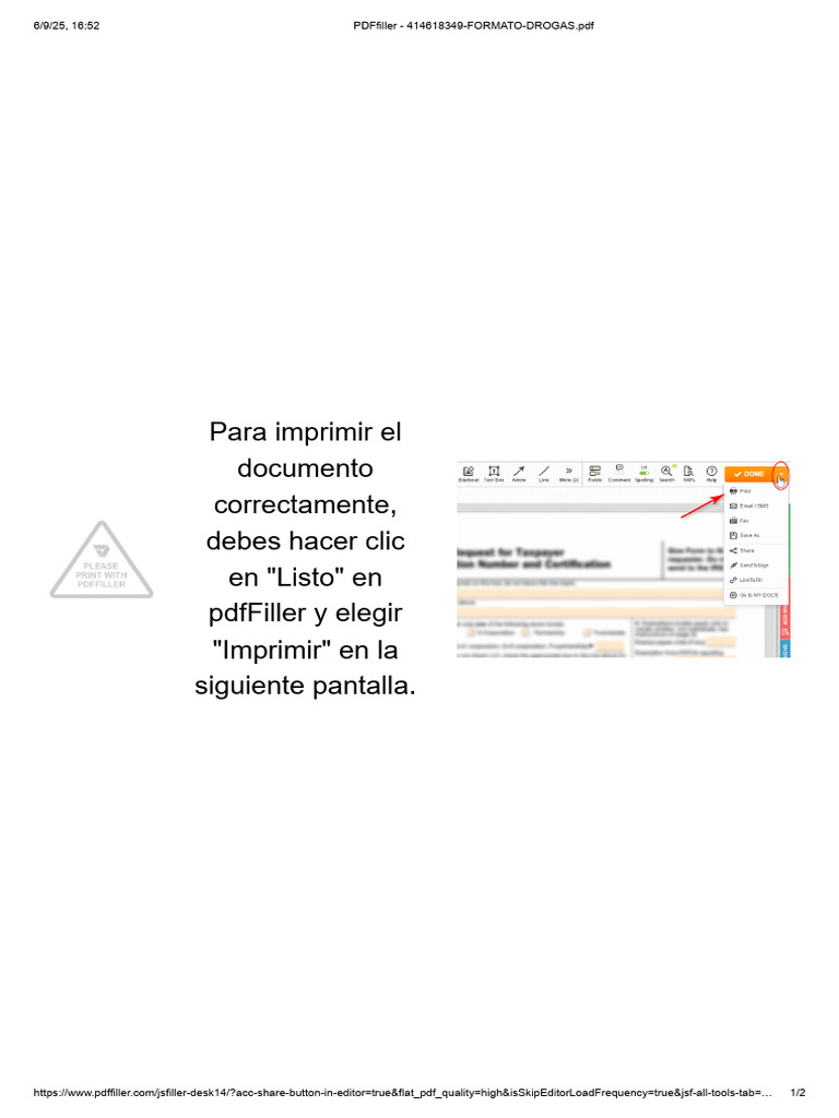 Pdffiller 414618349 Formato Drogas | PDF