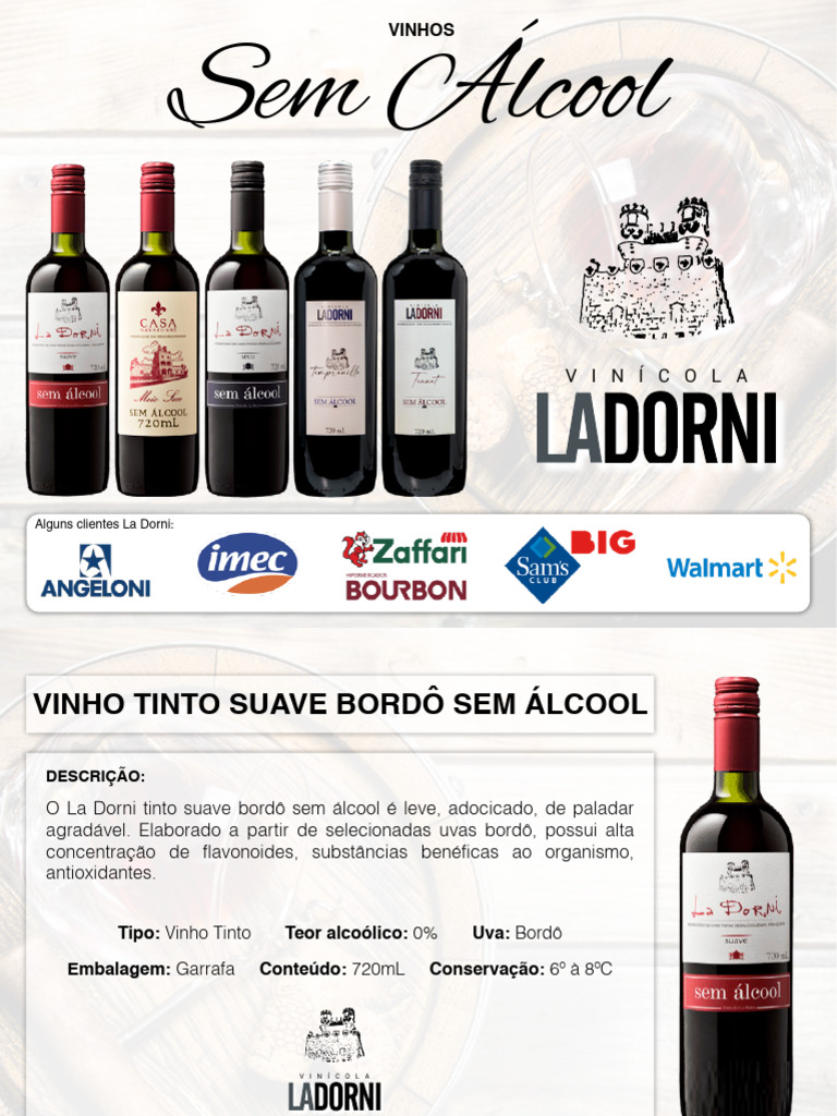 Vinhos Sem Álcool La Dorni: Variedades | PDF | Vinhos | Bebidas alcoólicas