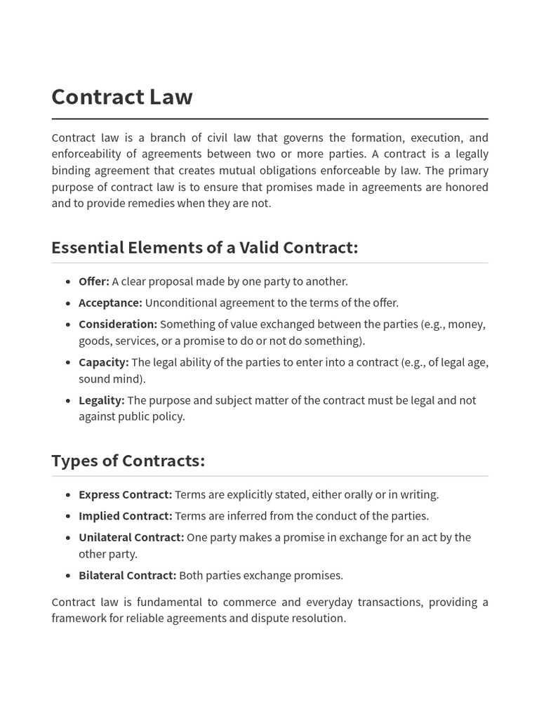 Understanding Contract Law Essentials | PDF