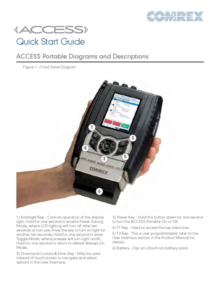 Quick Start Guide: ACCESS Portable Diagrams and Descriptions | PDF ...