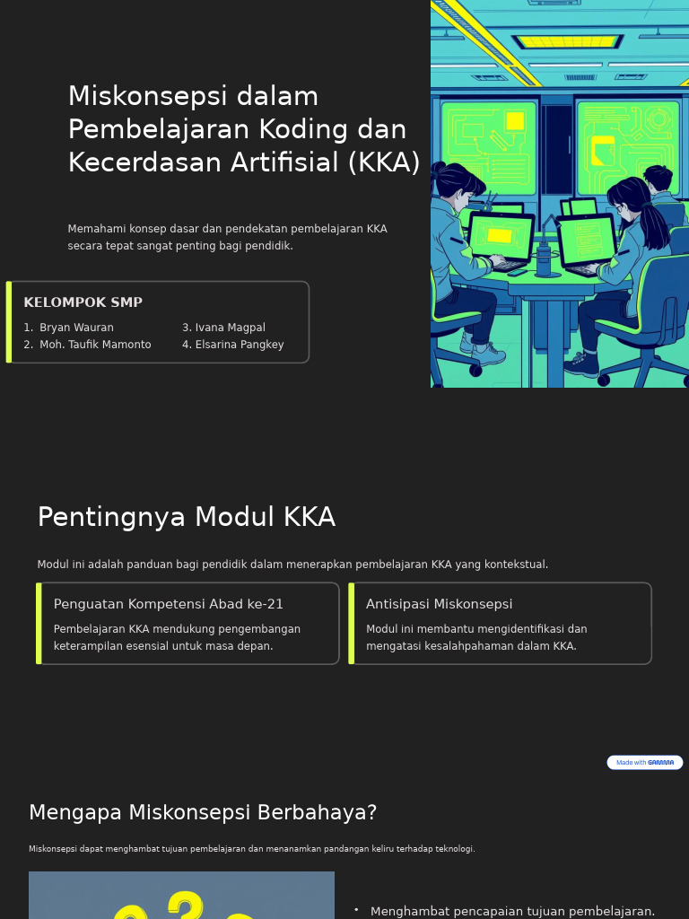 Miskonsepsi Dalam Pembelajaran Koding Dan Kecerdasan Artifisial KKA | PDF