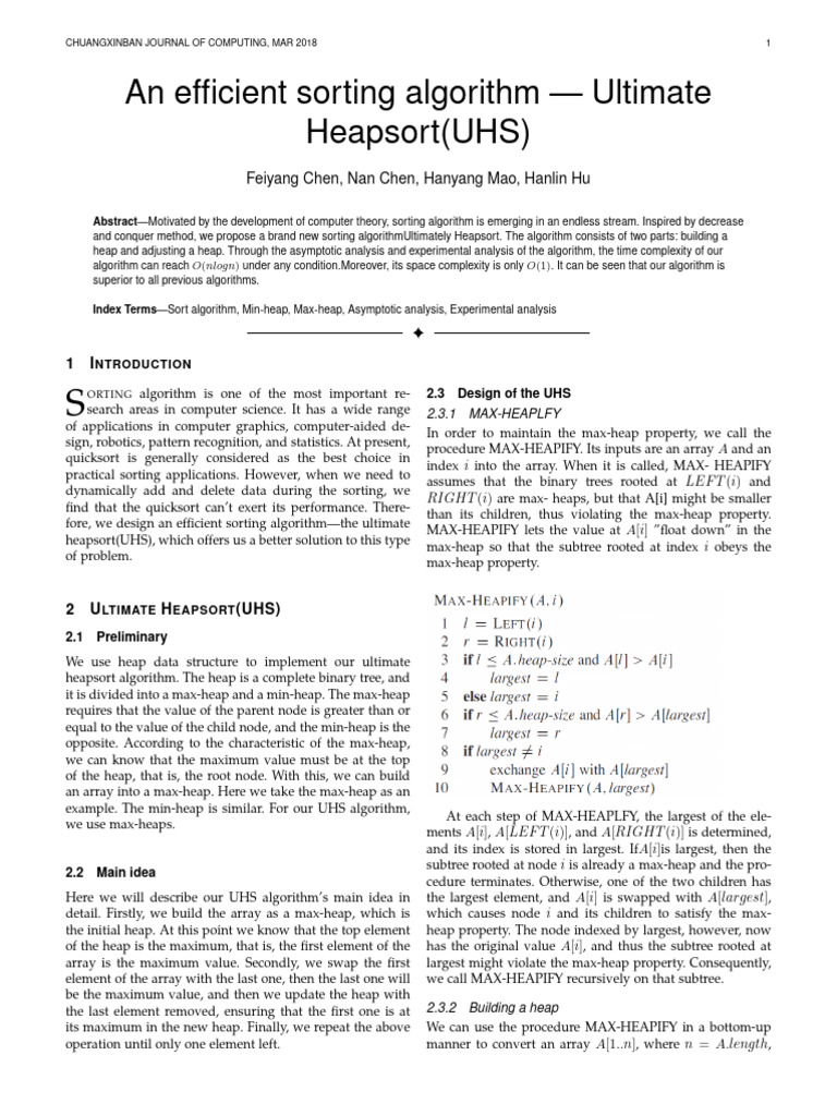 An Efficient Sorting Algorithm To Sort Data | PDF | Computer Programming | Algorithms And Data ...
