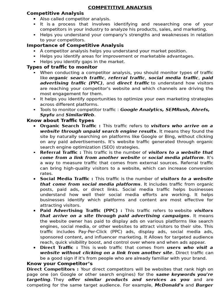 Understanding Competitive Analysis in SEO | PDF | Search Engine ...