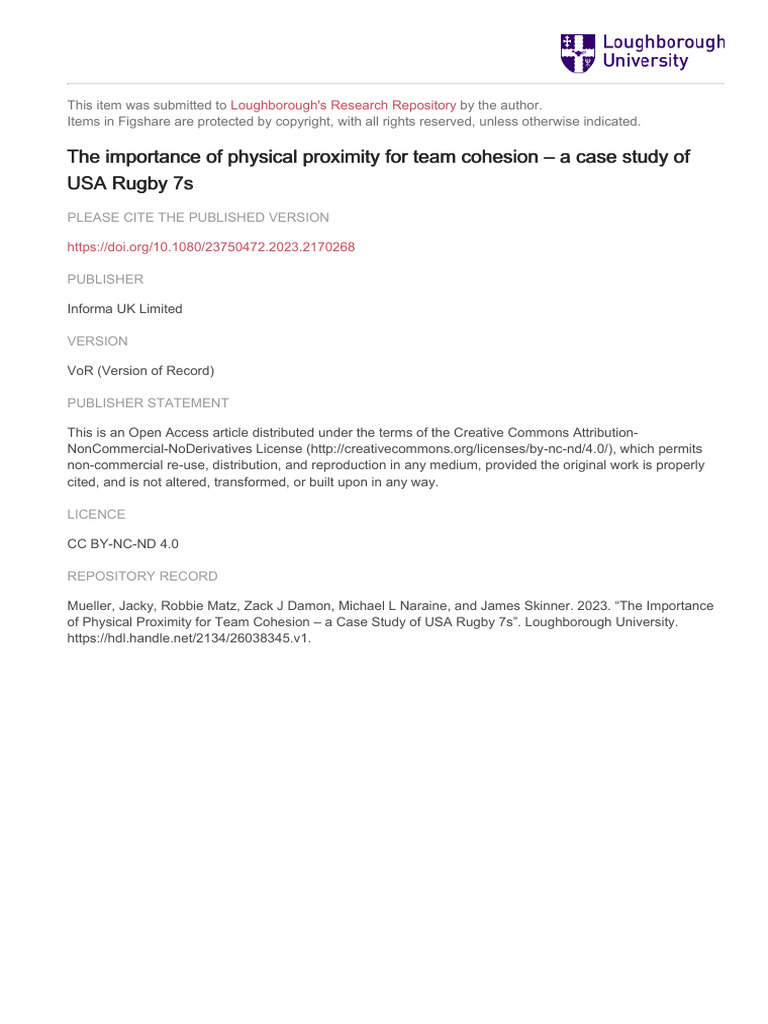 The Importance of Physical Proximity For Team Cohesion A Case Study of ...