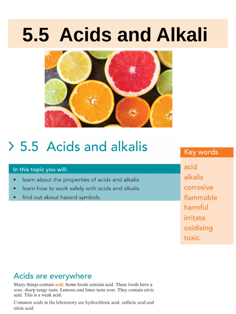 5.5 Acids and Alkalis | PDF