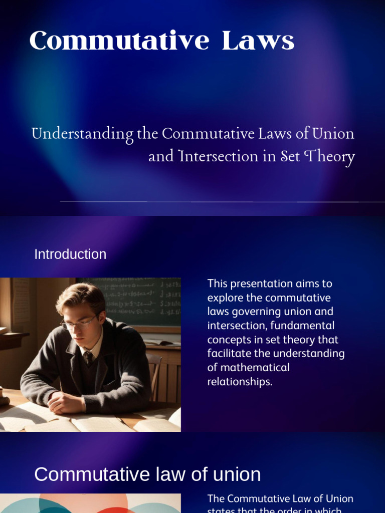 Commutative Laws in Set Theory | PDF | Mathematics | Mathematical Proof