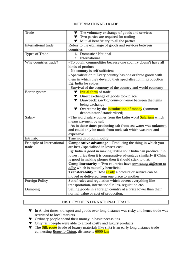 Overview of International Trade Concepts | PDF | Port | Trade