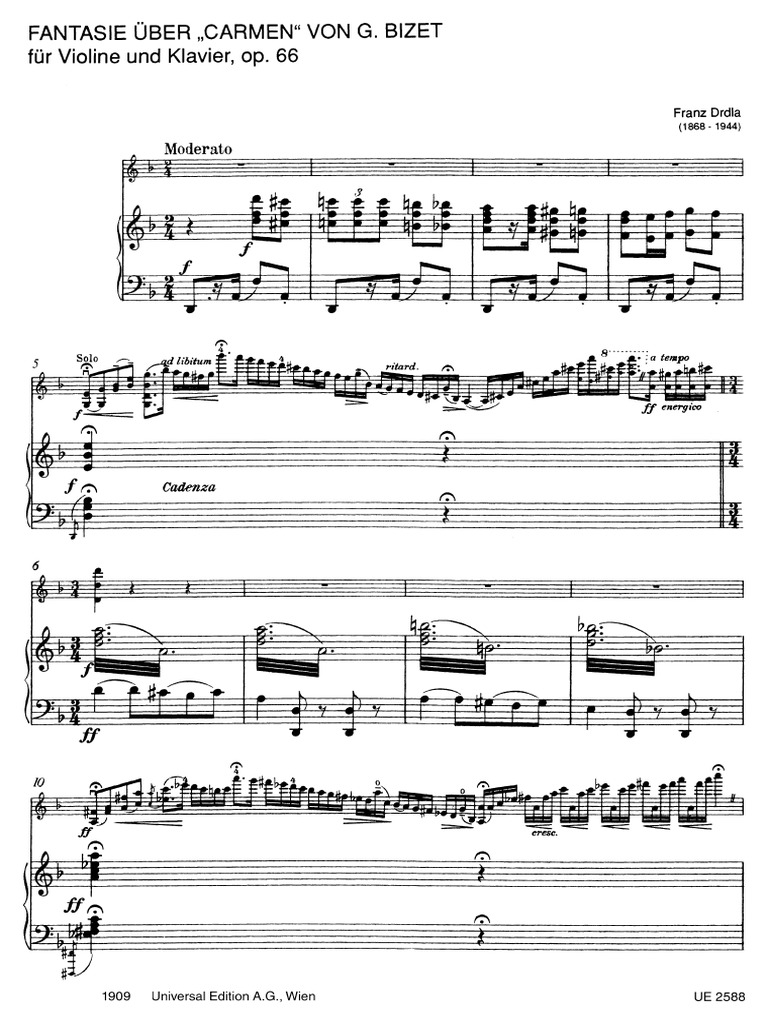 Drdla Fantasy On Carmen Piano | PDF