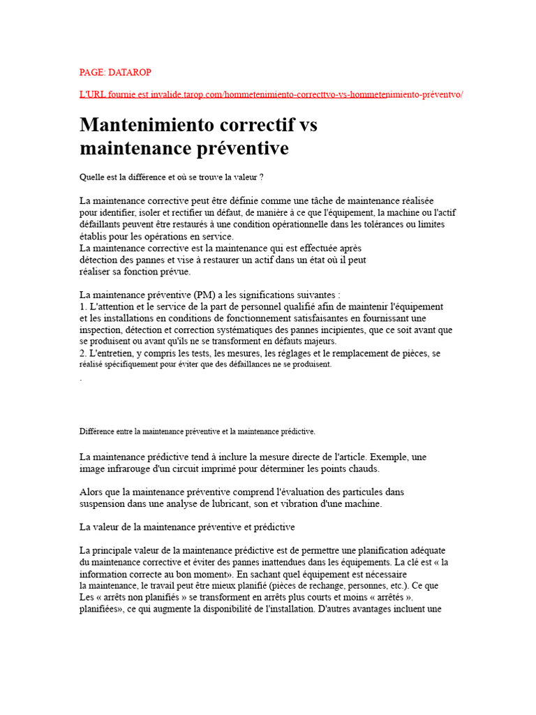 Maintenance corrective vs préventive | PDF | Logiciel | Informatique