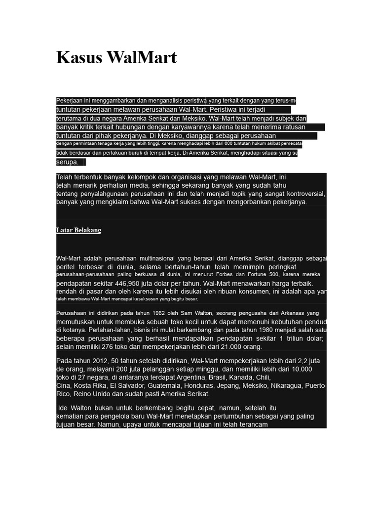 Kasus WalMart | PDF