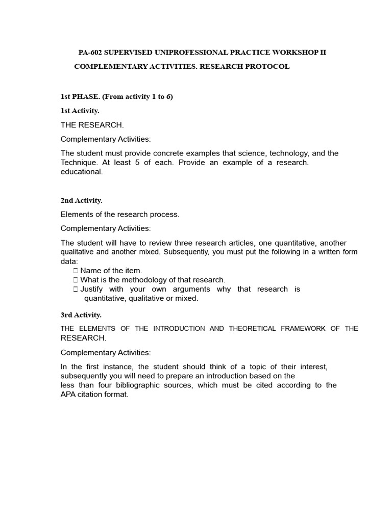 Research Protocol for Uniprofessional Practice | PDF | Hypothesis ...