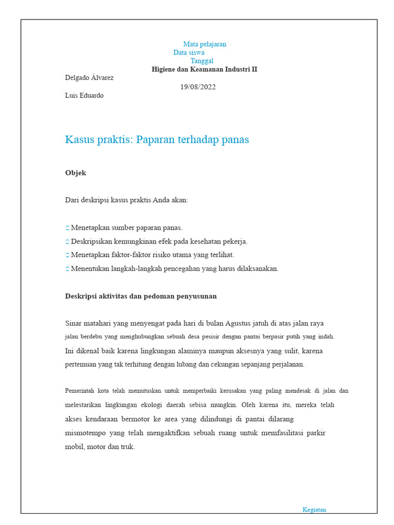 Pencegahan Paparan Panas di Tempat Kerja | PDF