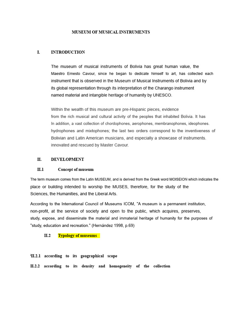 Museum of Musical Instruments | PDF | Methodology | Sampling (Statistics)