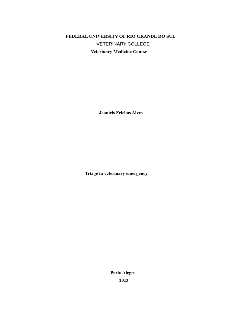 Veterinary Emergency Triage Systems Review | PDF | Emergency Department ...