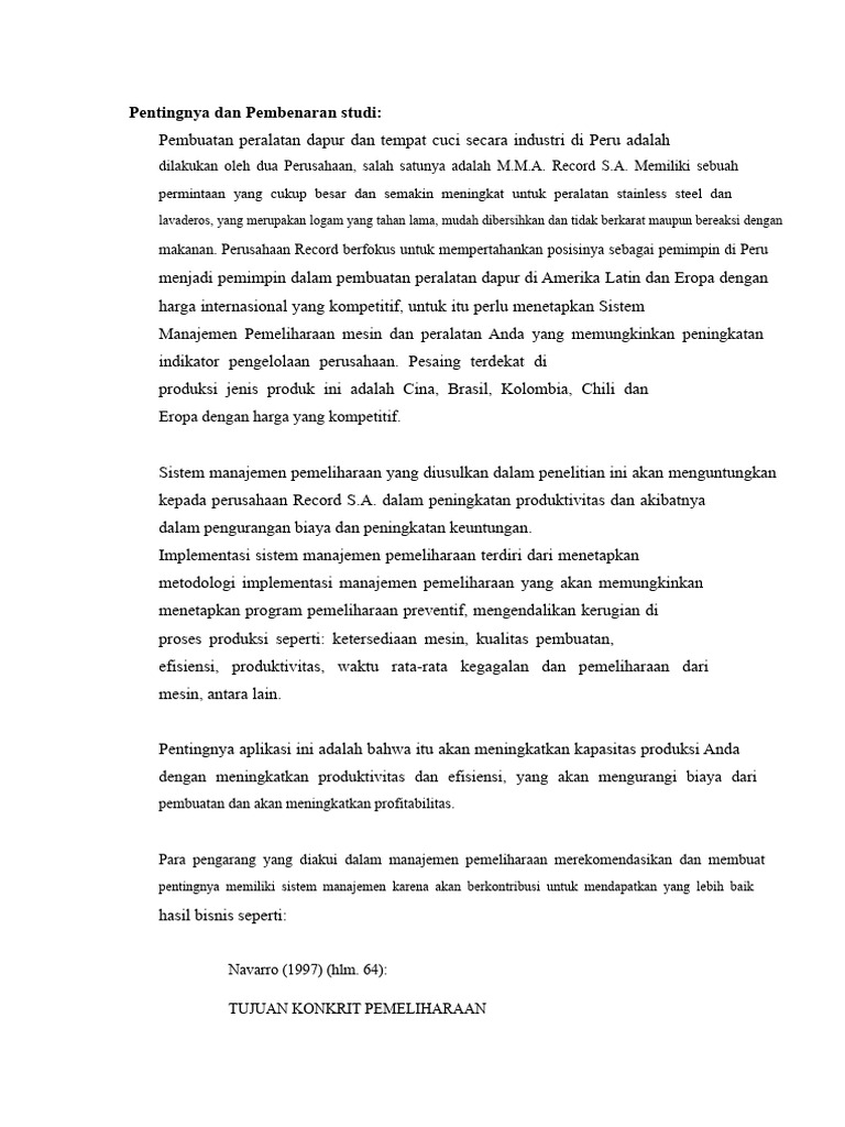 contoh Pentingnya dan Justifikasi studi | PDF