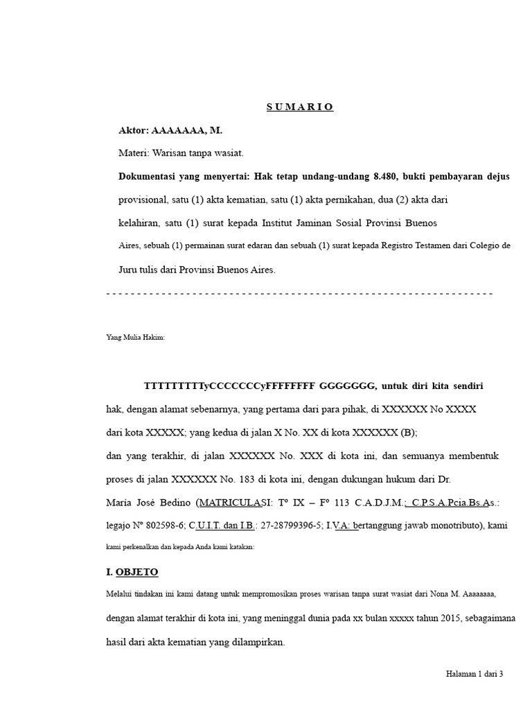 Proses Warisan Tanpa Wasiat M. Aaaaaaaa | PDF