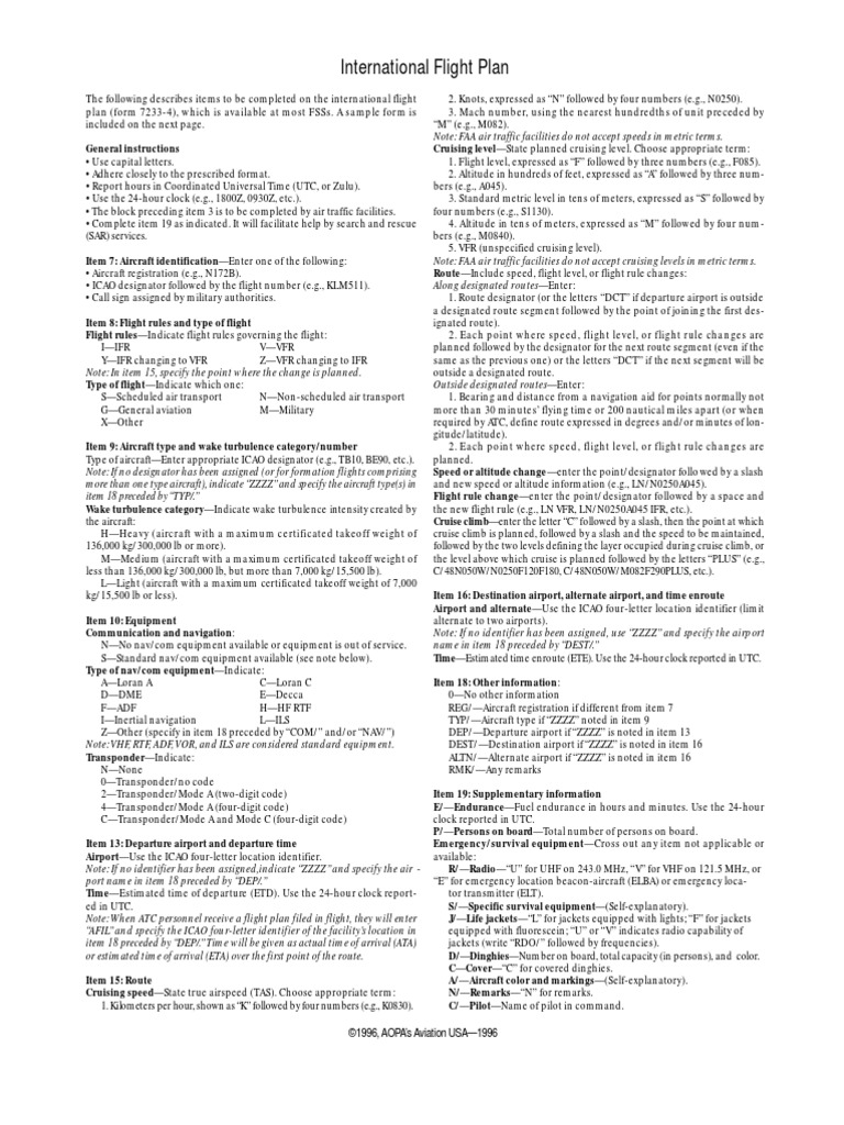 ICAO Flightplan | PDF