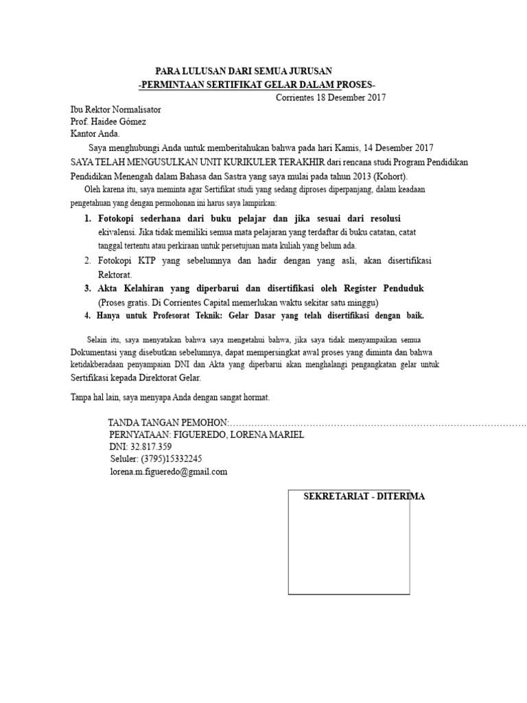 Permohonan Surat Keterangan Gelar | PDF