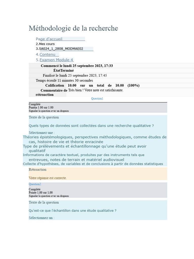 Méthodologie de recherche qualitative | PDF | Statistiques