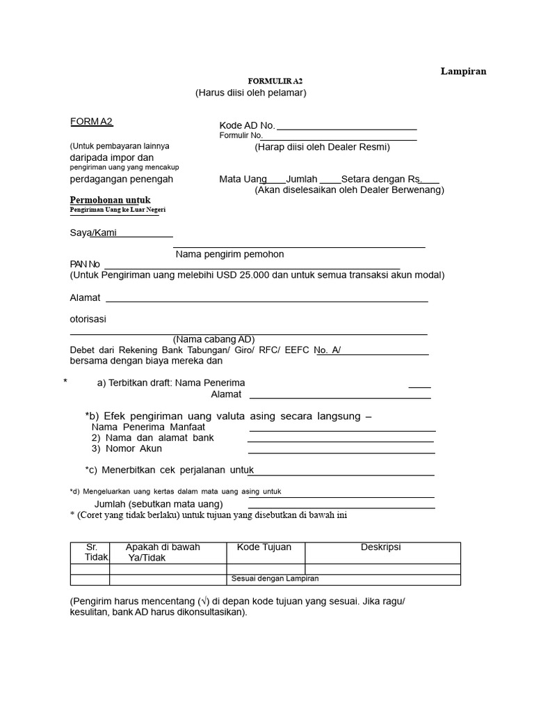 Formulir A2 | PDF