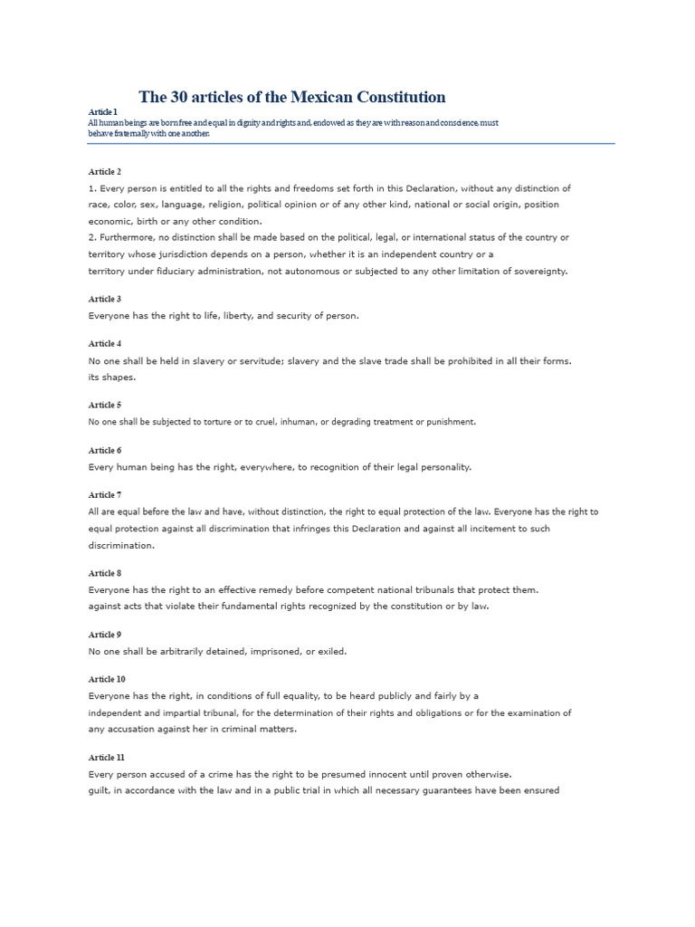 Overview of Article 30, Mexican Constitution | PDF | Justice | Crime ...